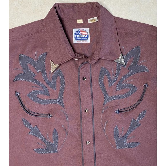 Miller Western Wear | Shirts | Vintage Miller Western Wear Purple Gray ...